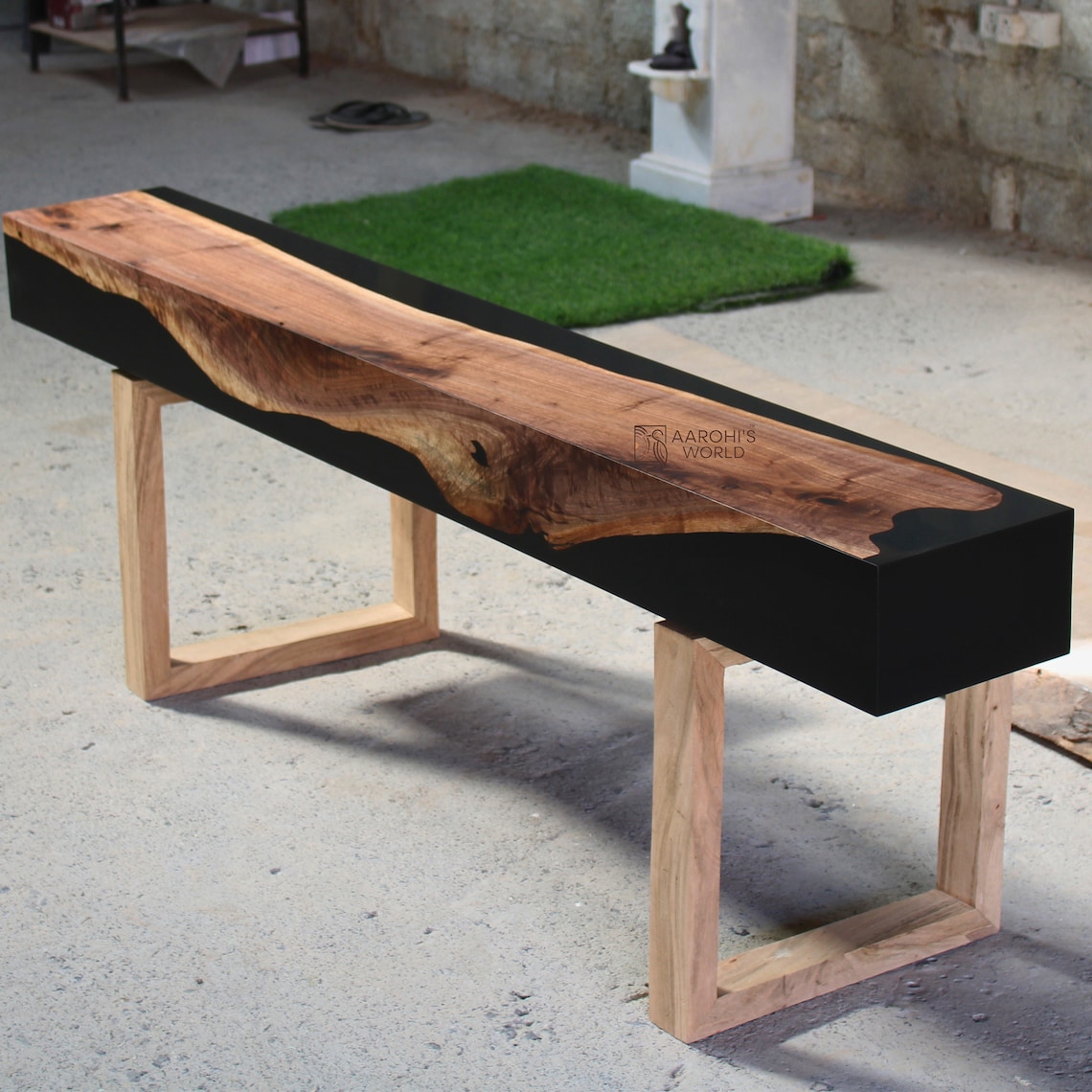 Fireplace Mantel of Walnut Wood and Epoxy Resin, Made to Order - Etsy