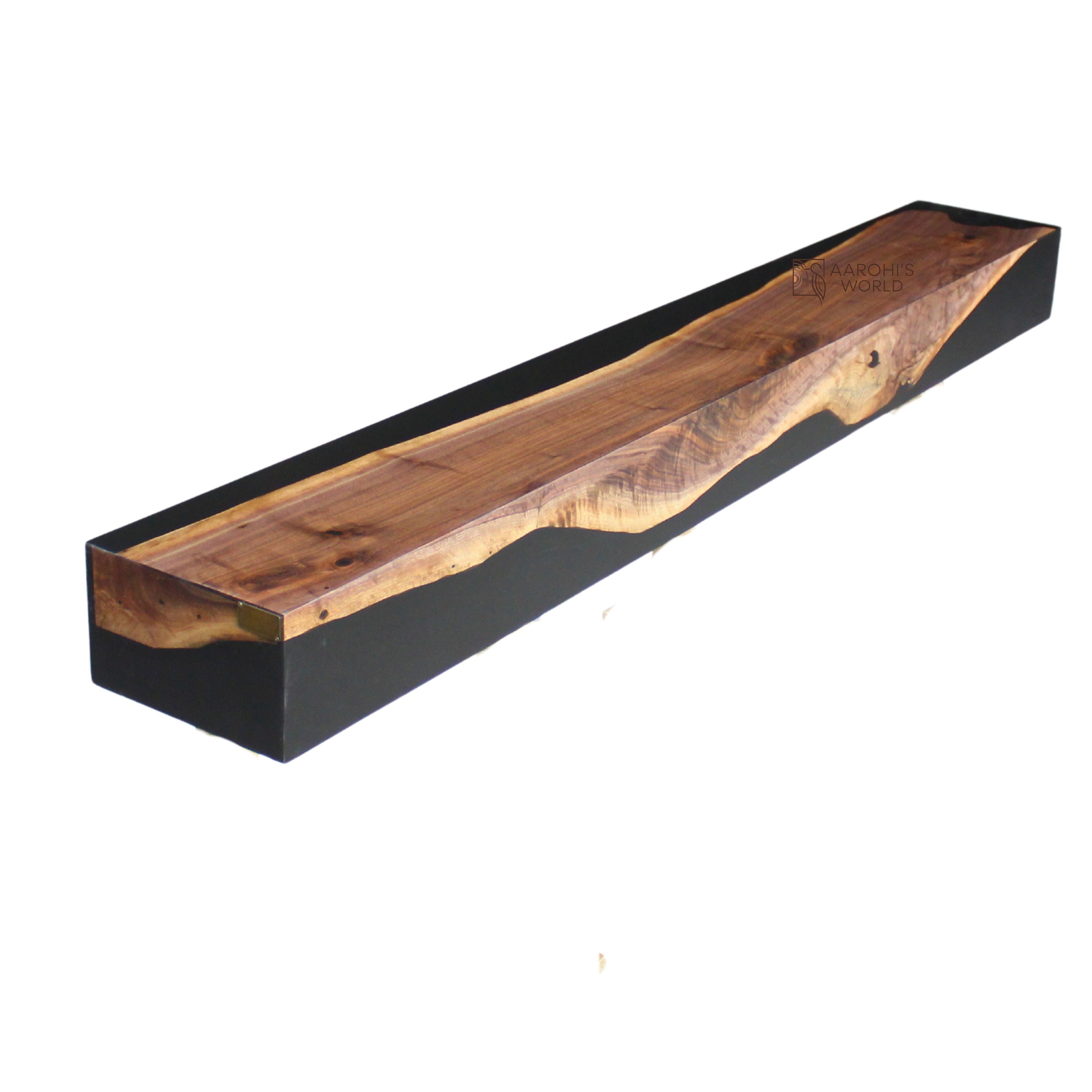 Fireplace Mantel of Walnut Wood and Epoxy Resin, Made to Order - Etsy