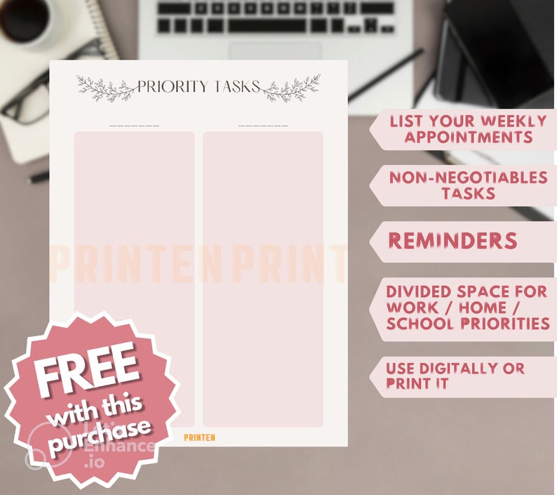 Plan Your Week Like a Pro, Printable Weekly Planner 3 Minimal Aesthetic ...