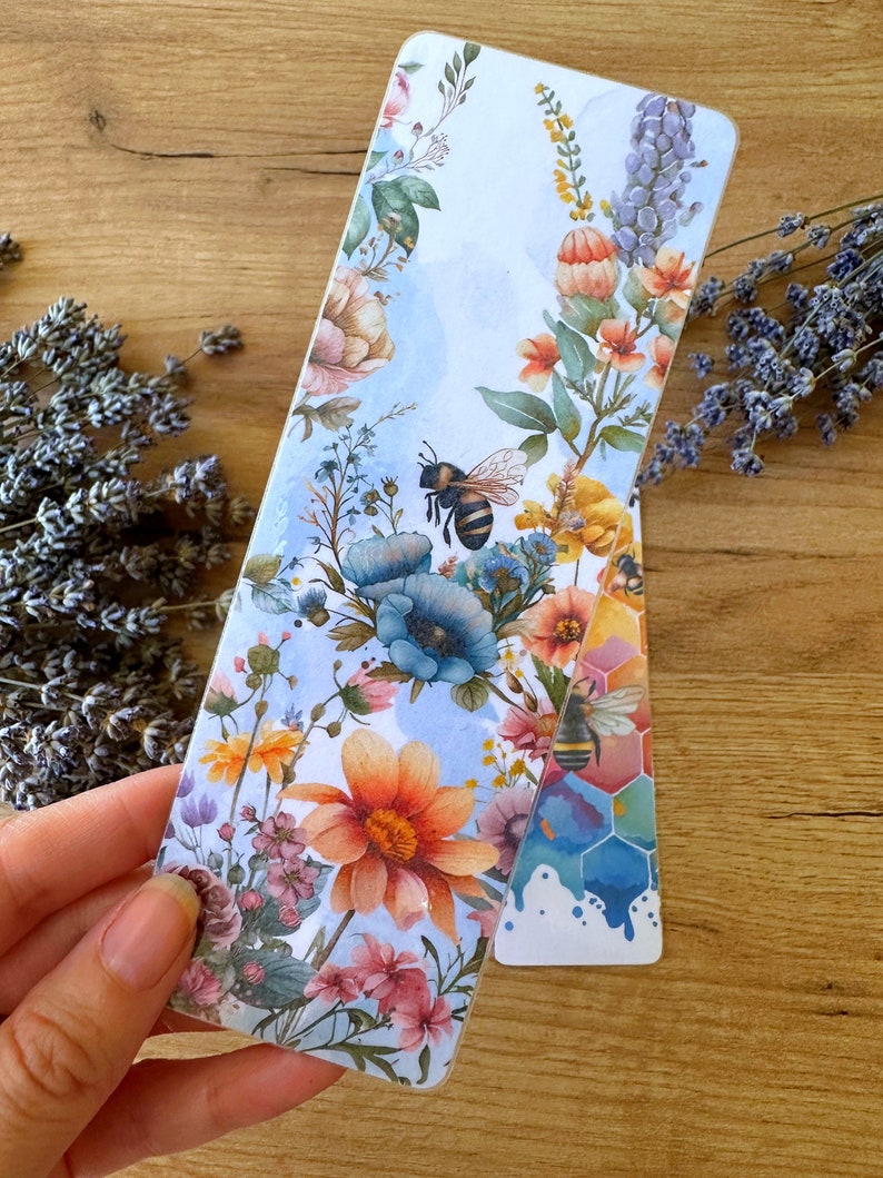 Bee Bookmark Bundle- 2x6" (three Fully-illustrated Bookmarks) , Fairy ...
