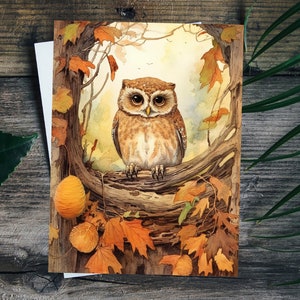 The Autumn Owl (art Print 4x6 + Art Print A4) + Gift Bookmark - Etsy