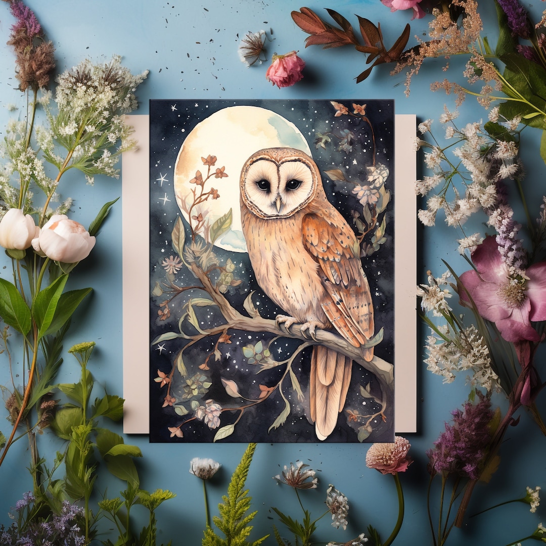The Magical Owl- 2 Art Prints 5x7", Whimsical Art, Fairytale Art - Etsy