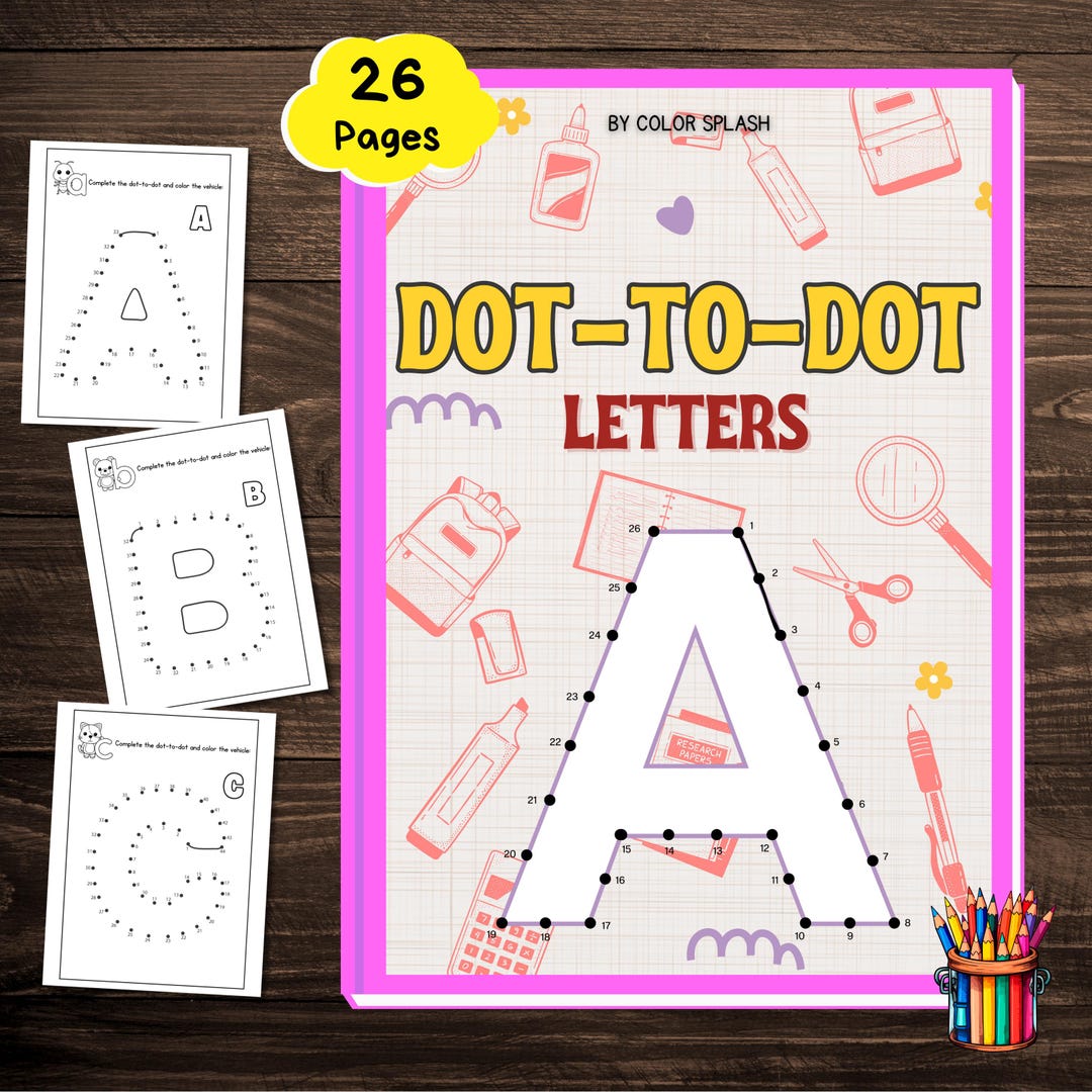 Dot-to-dot Letters Activity Book for Kids A to Z Learn ABC Educational ...