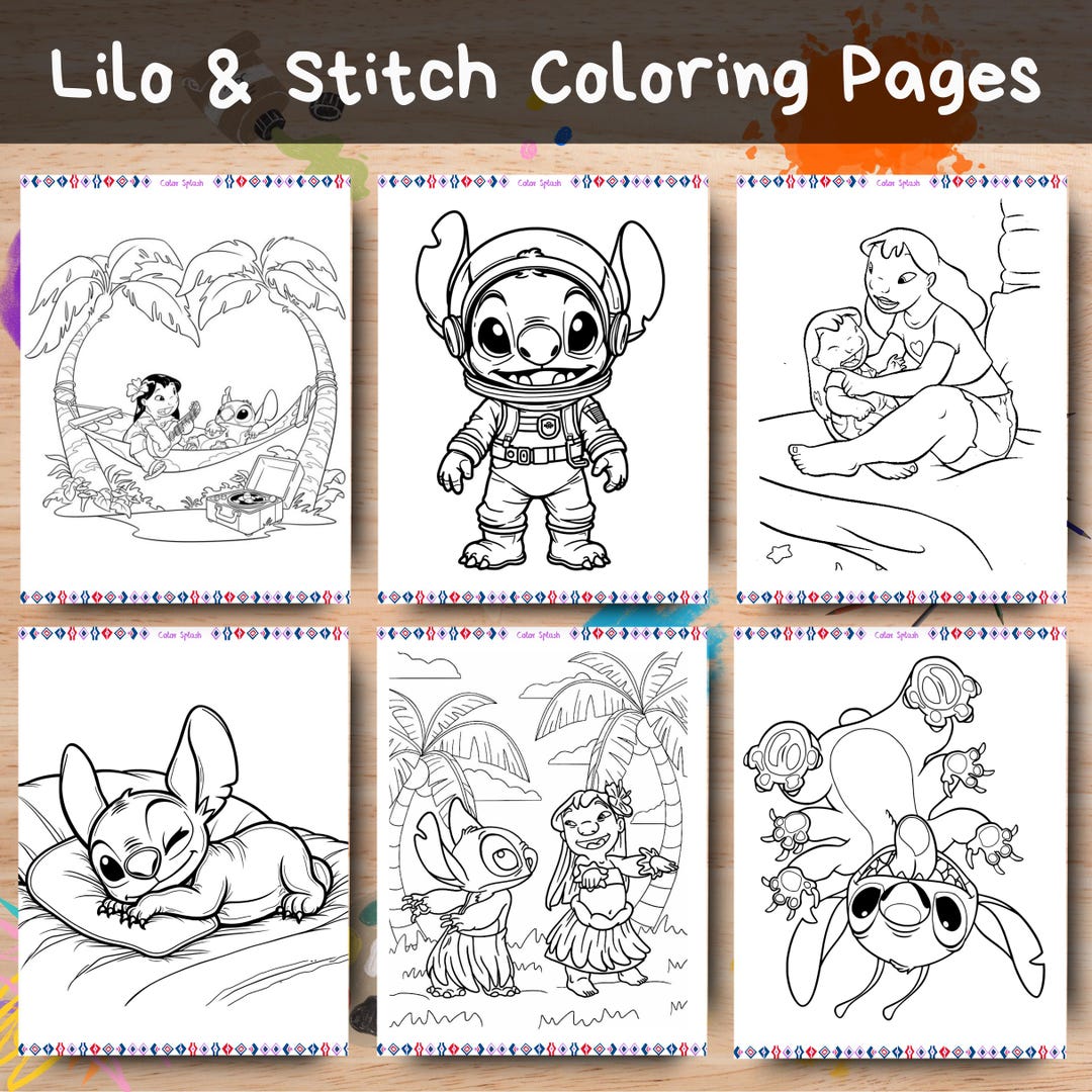 Lilo & Stitch Coloring Book for Kids Printable Digital Lilo and Stitch ...