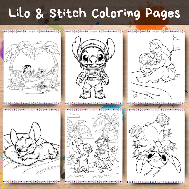 Lilo & Stitch Coloring Book for Kids Printable Digital Lilo and Stitch ...