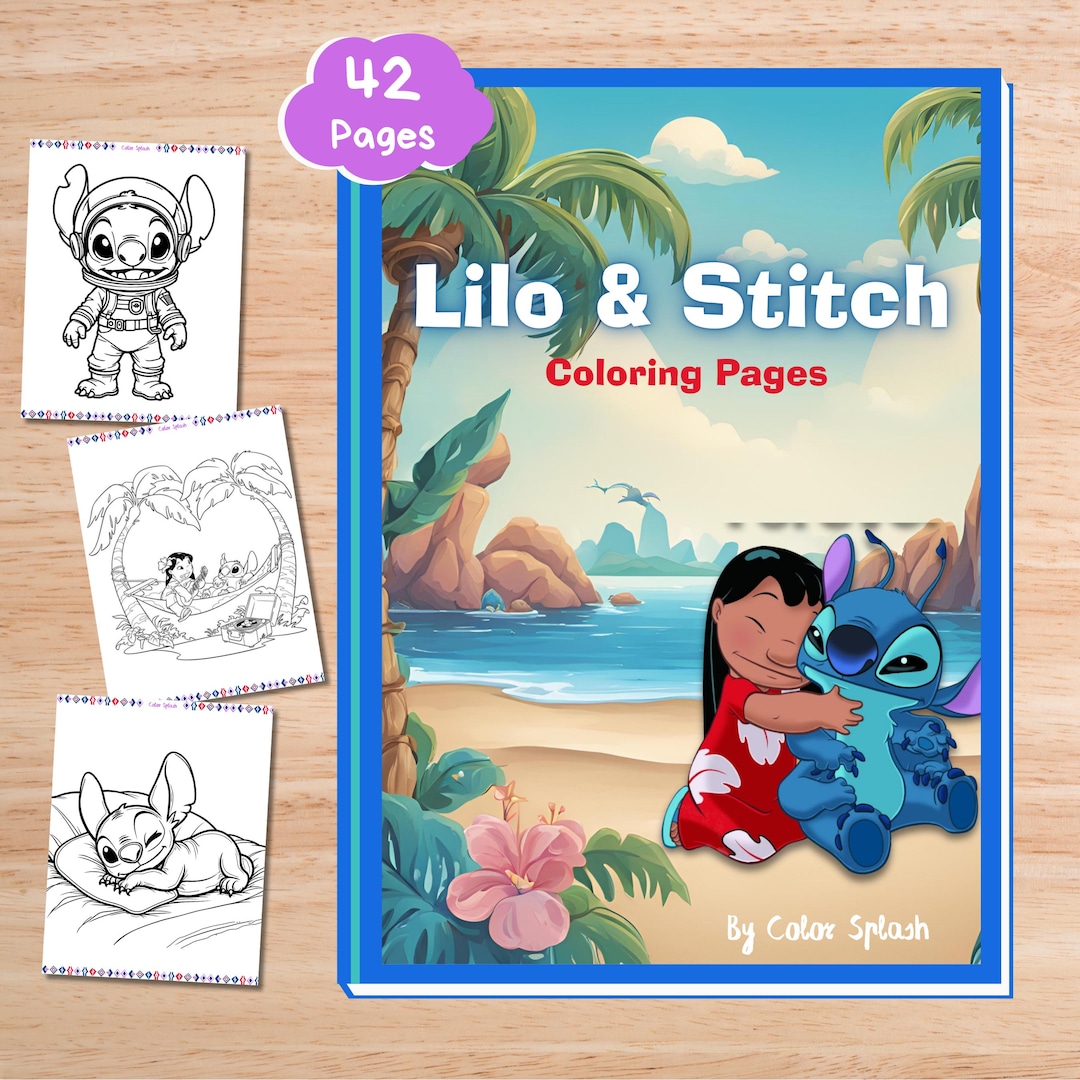 Lilo & Stitch Coloring Book for Kids Printable Digital Lilo and Stitch ...