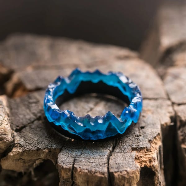 Blue Resin Ring - Etsy