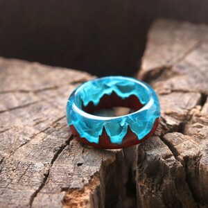 Wedding wood epoxy Rings Wooden rings Night City are made of paduk wood ...