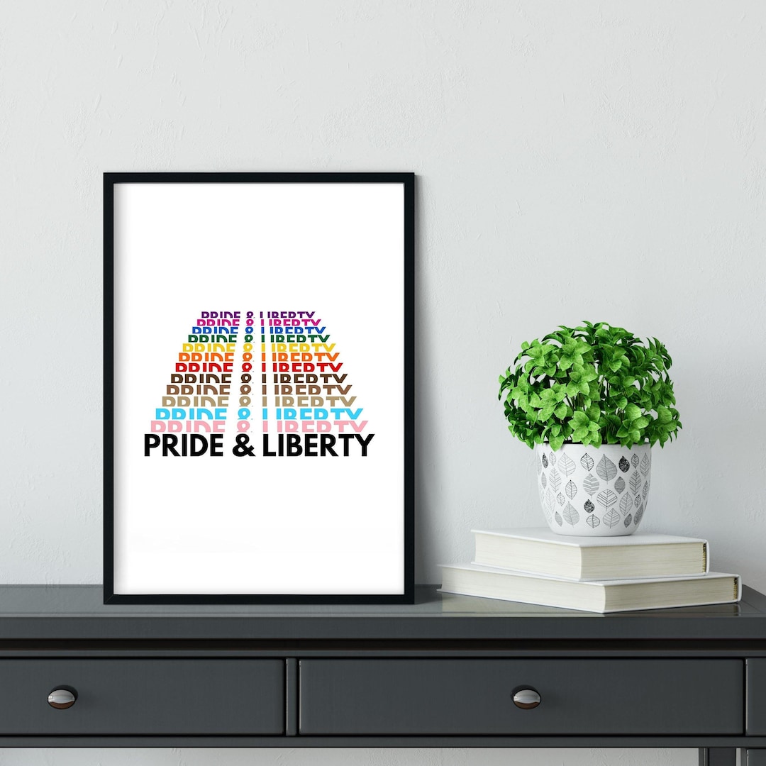 LGBTQ Wall Art Gay Rights Poster Pride & Liberty Rainbow Wall Art - Etsy