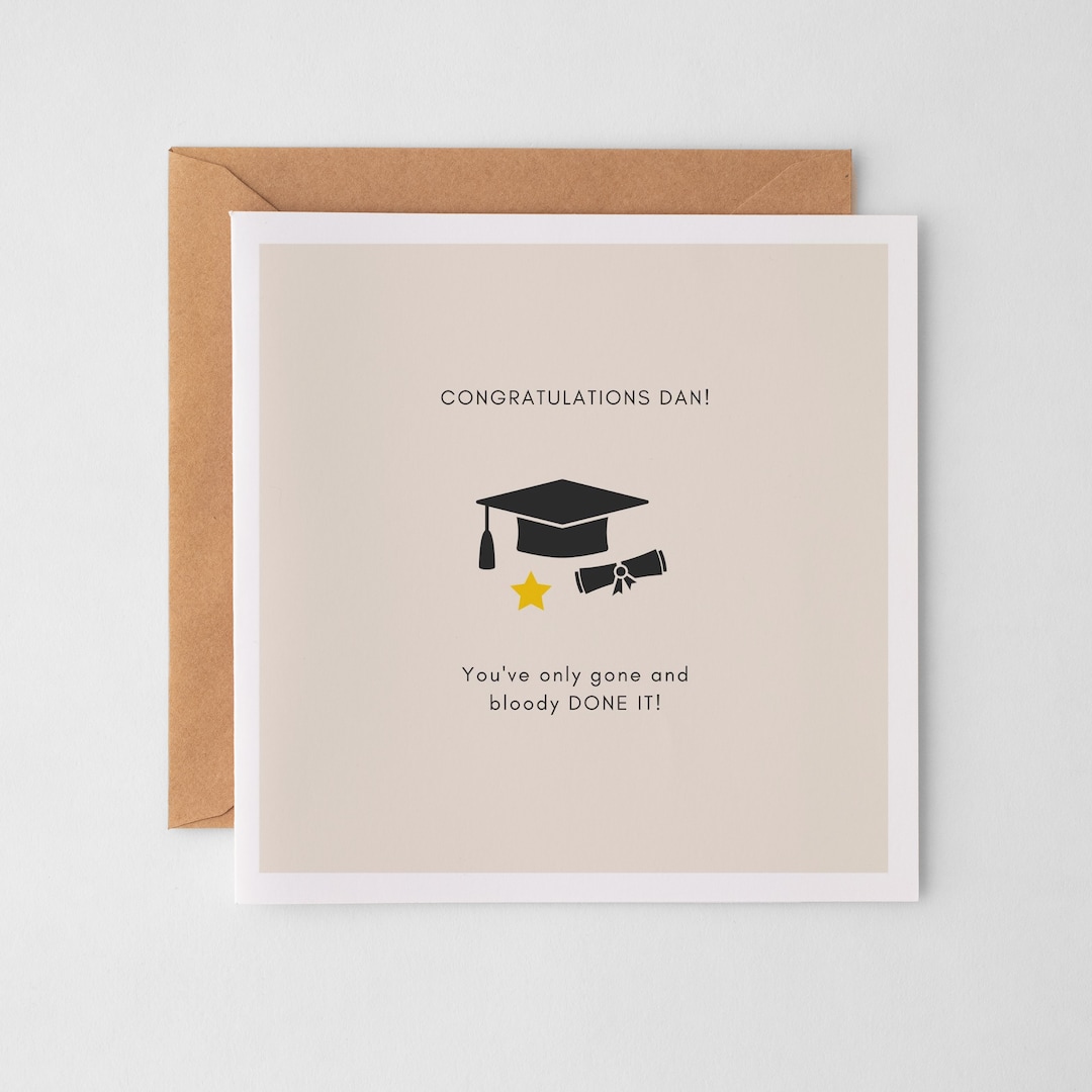 Personalised Graduation Card , Mortar Graduated Card, Congratulations ...