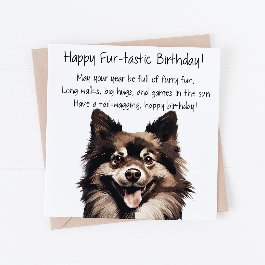 Cute Pomeranian Birthday Card , Pomeranian Lover Birthday Card ...