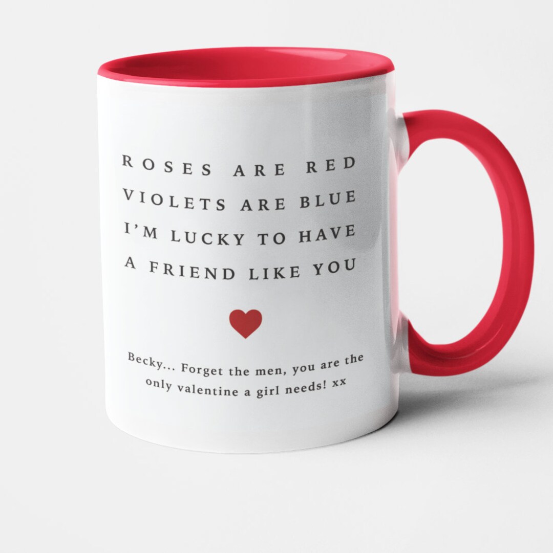 Personalised Friend Poem Mug - Roses Are Red Poem - Friend Gift Funny ...
