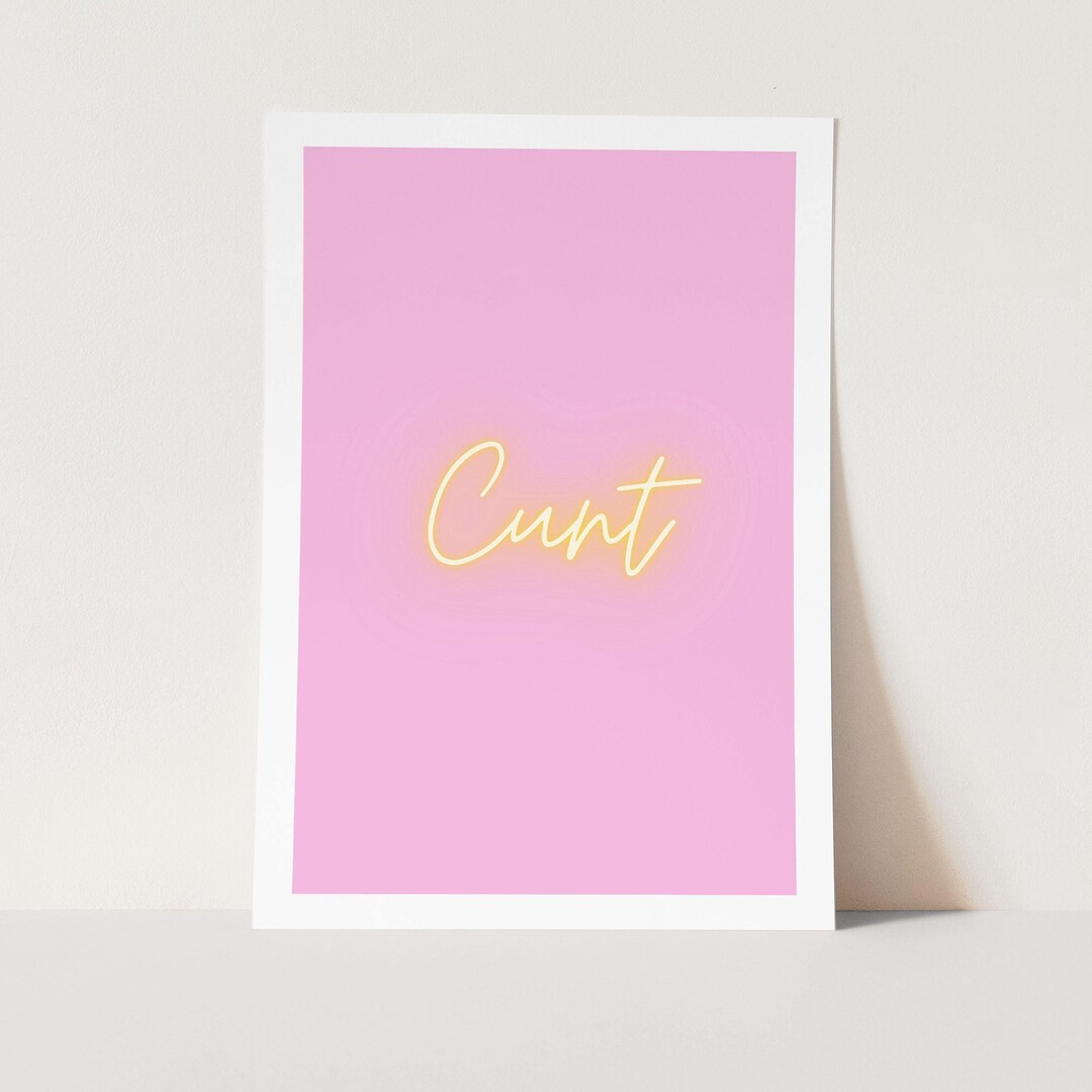 Offensive Wall Art Neon Cnt Poster Rude Wall Art - Etsy