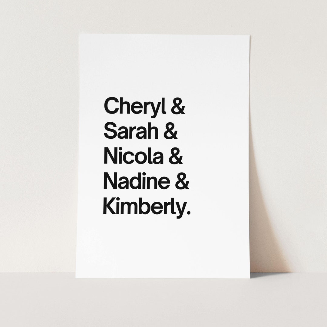 Girls Aloud Poster Girls Aloud Wall Art Girls Aloud Names Wall Art - Etsy