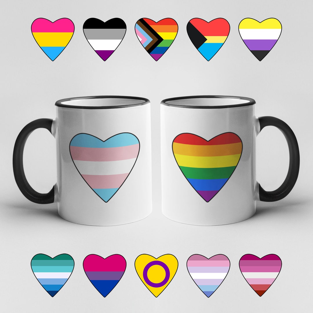 Queer LGBTQA Love Mug, LGBT & Gender Pride, Love is Love, Progress Flag ...