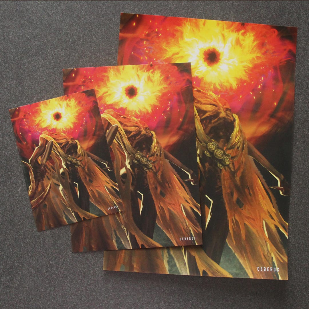 Elden Midra Frenzied Flame Ring Post Card Wall Art Poster - Etsy