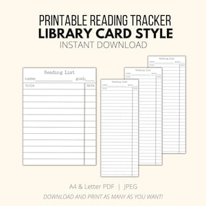 Printable Fillable Library Card - Etsy