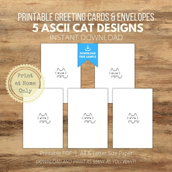 Ascii Cat Cards - Etsy