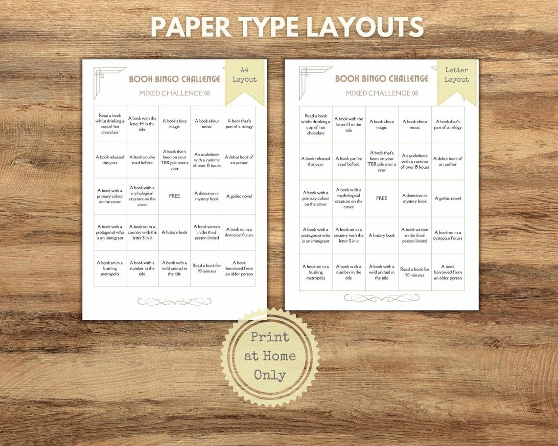 Printable Book Bingo Cards Tackle the to Be Read List Mixed Reading ...