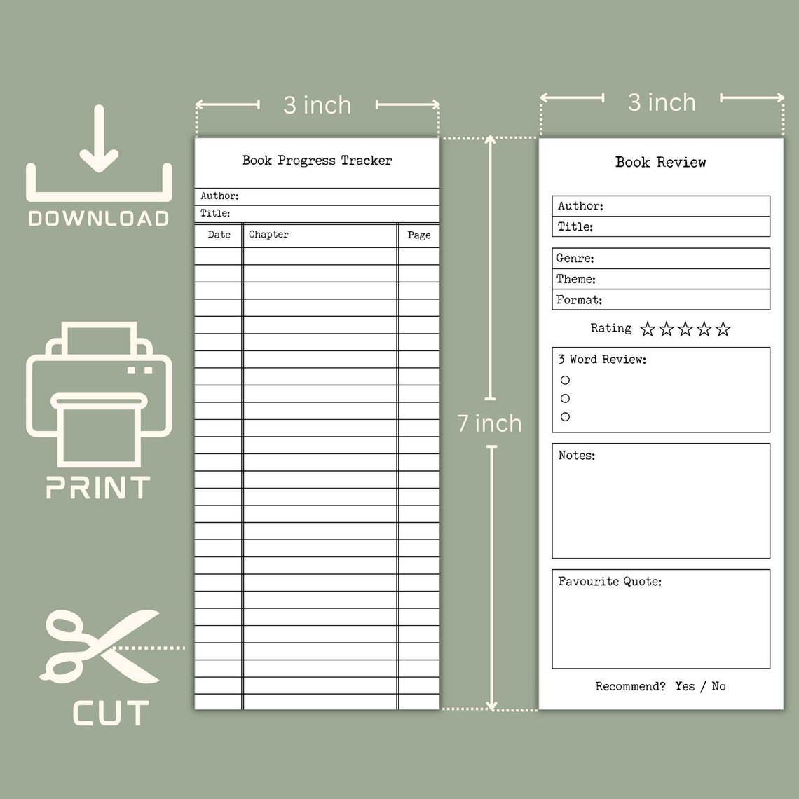 Book Reading Progress Bookmark One per Book Library Card Book Progress ...
