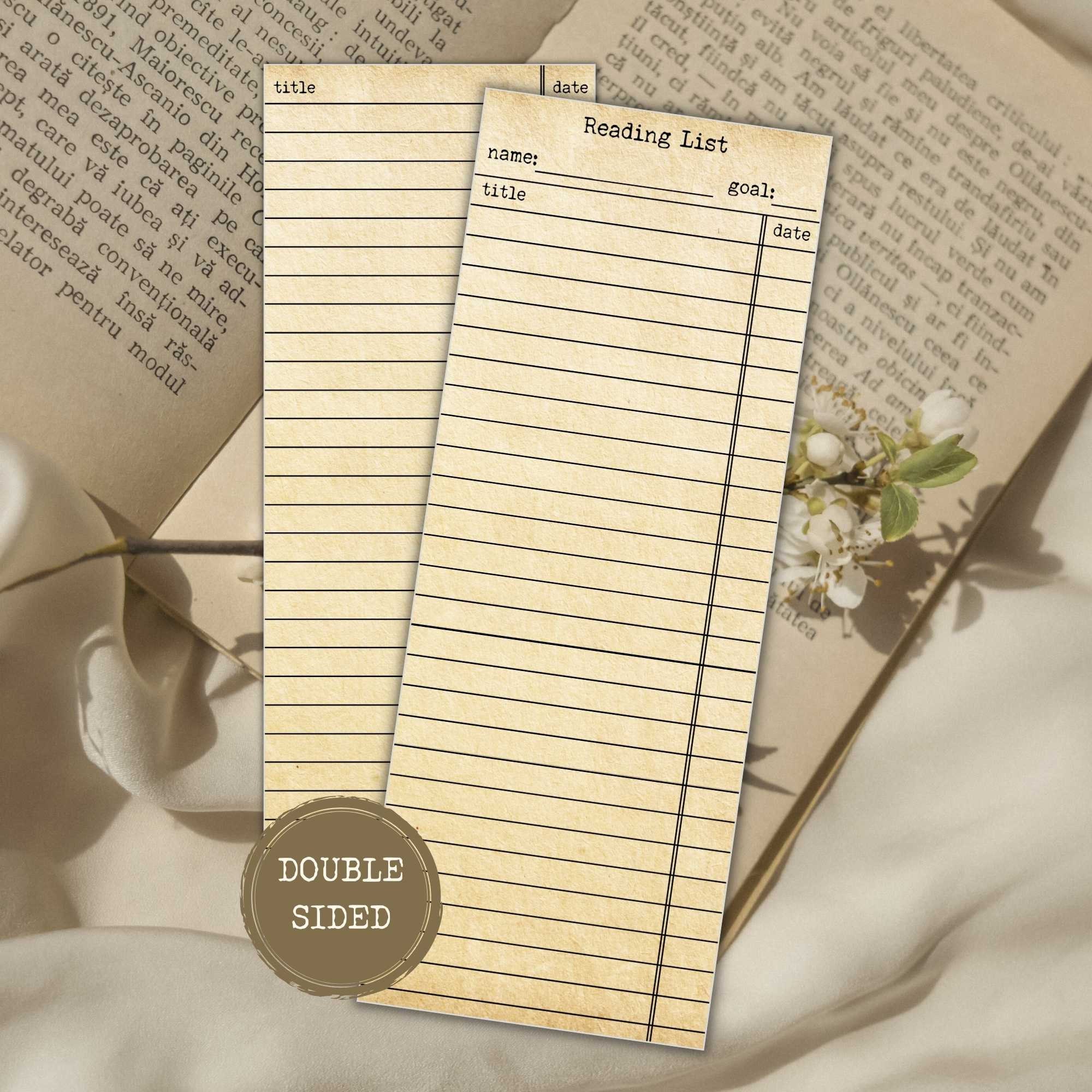 Library Card Style Reading Tracker Bookmark Multipack Plain & Vintage ...