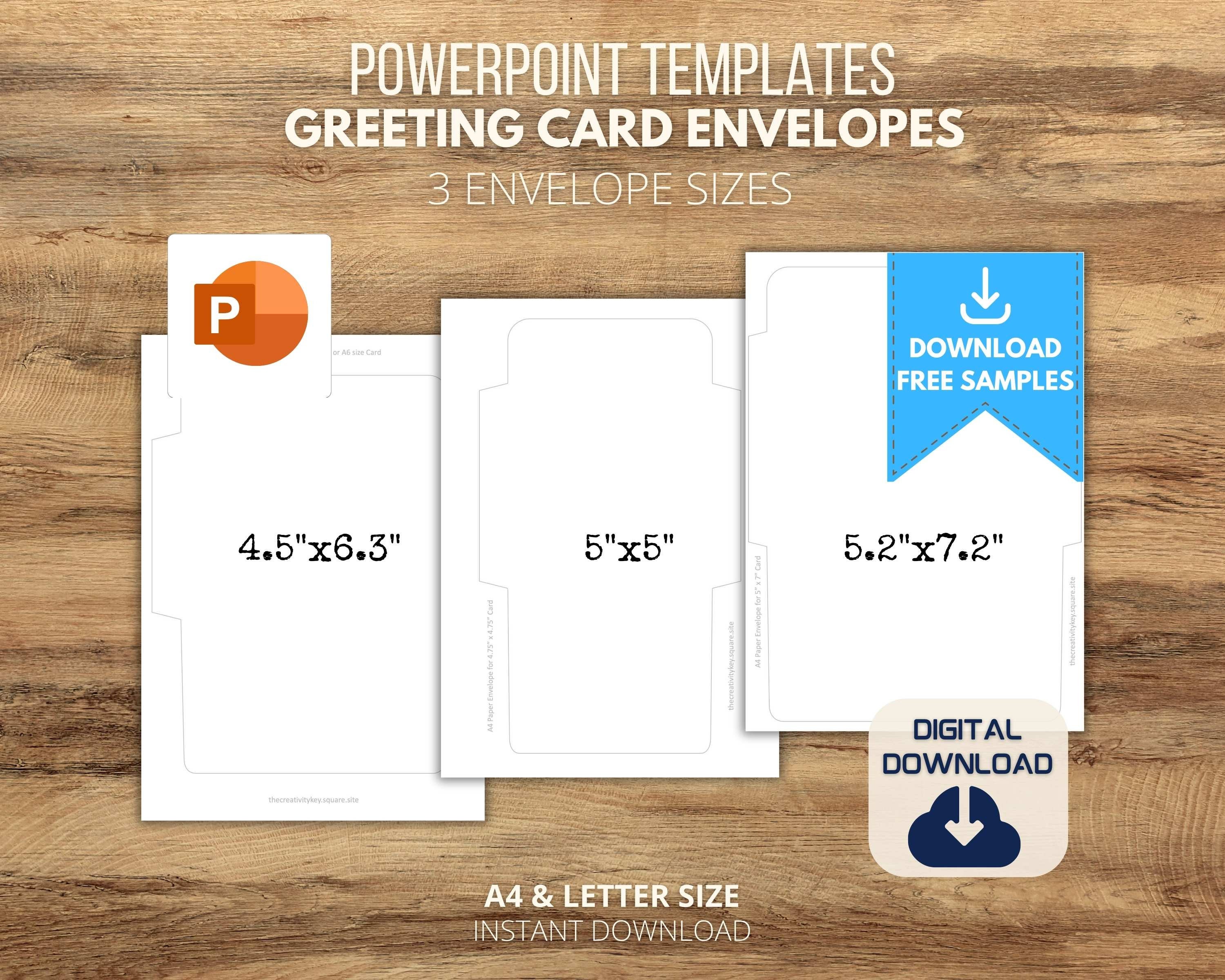 Powerpoint Envelope Templates Bundle - for 3 Sizes of Greeting Card ...