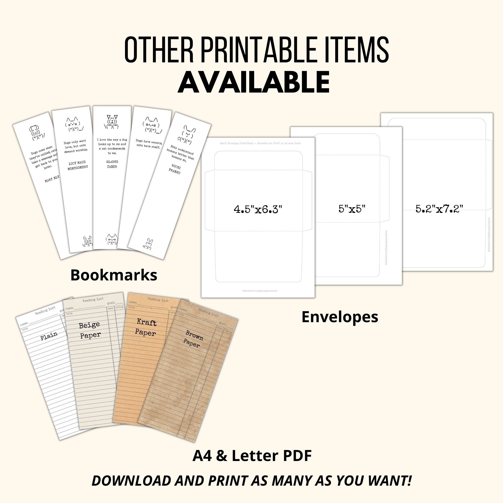 Printable Writing Paper Set Ascii Cat and Quote Design Lined & Unlined ...