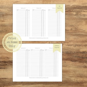Library Card Style Yearly Reading Tracker Bookmark With Rating ...
