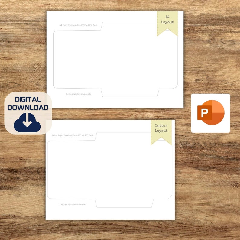 Powerpoint Envelope Templates Bundle - for 3 Sizes of Greeting Card ...