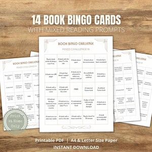 Printable Book Bingo Cards Tackle the to Be Read List Mixed Reading ...