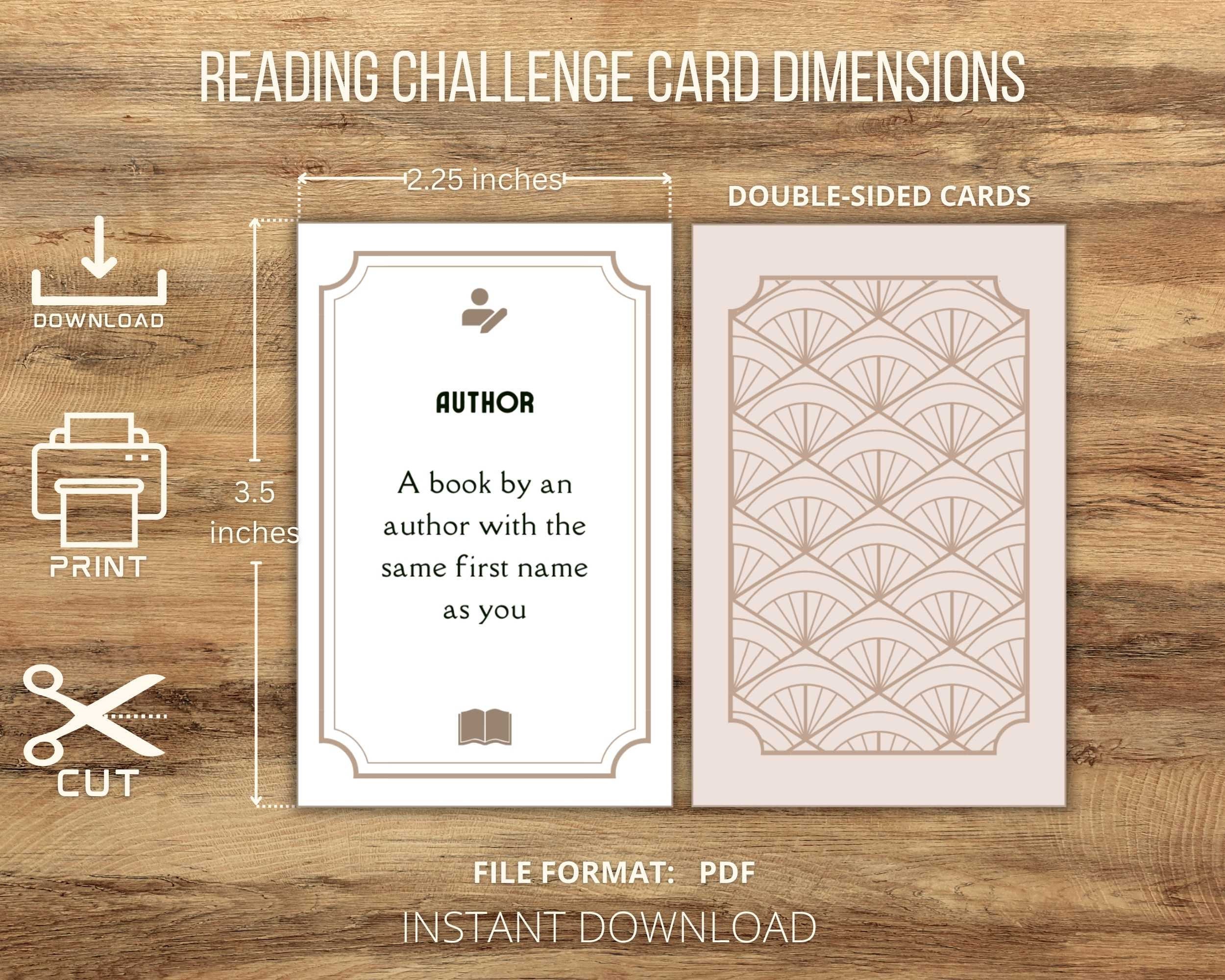 Printable Reading Challenge Cards Tackle the TBR Reading List Game - Etsy