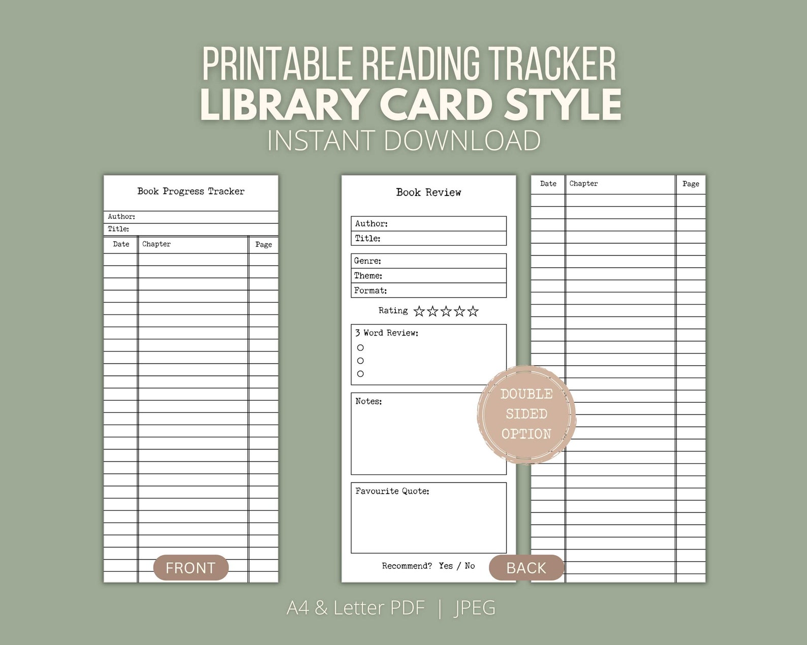 Book Reading Progress Bookmark One per Book Library Card Book Progress ...