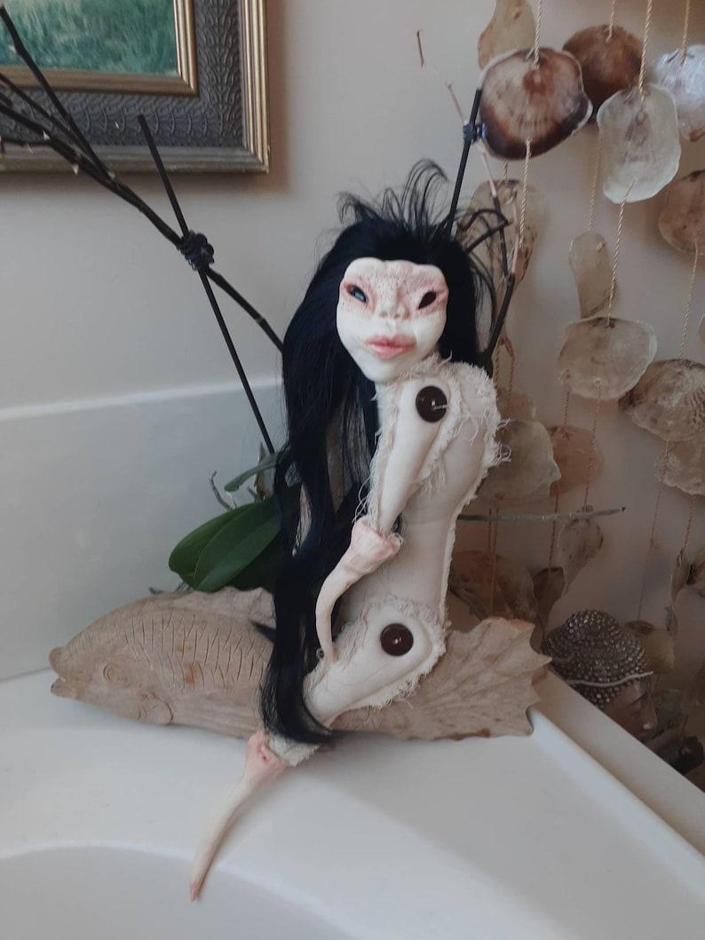 Japanese Inspired Creepy/beautiful Posable Textile/clay Sculpted Doll ...