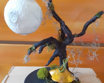 Paper Mache Light up Moon - Etsy