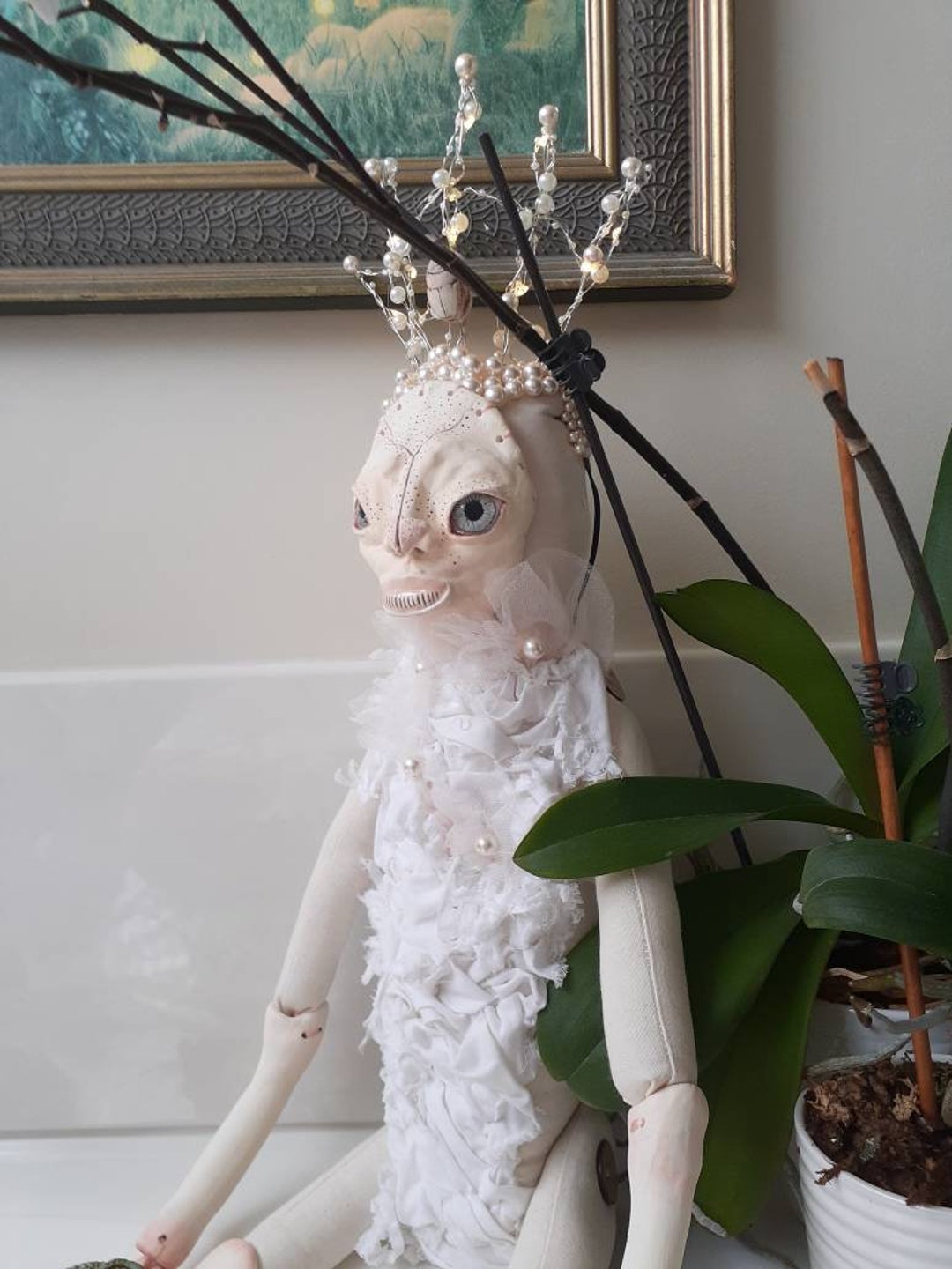 Special Gift for UFO Lover, Extraterrestrial Art Doll, Alien Art Doll ...