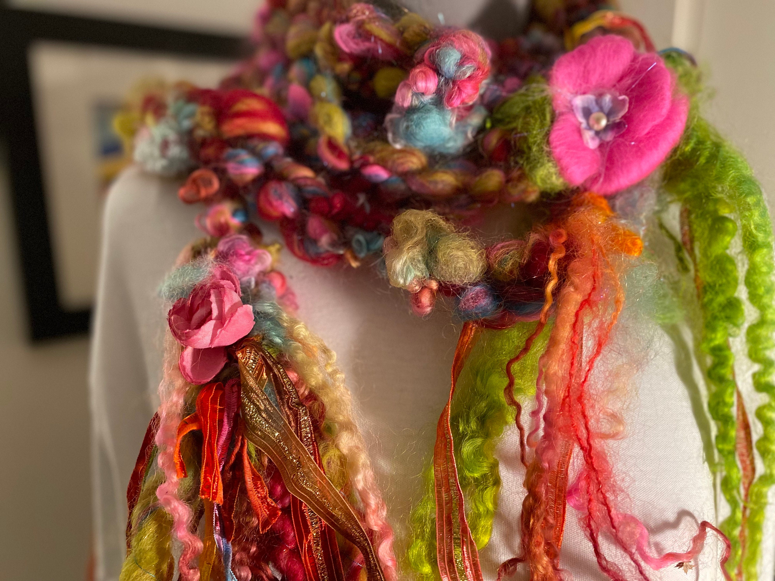 Wool Scarves THE FLIRT , Fairy Scarves, Knit Scarf, Handmade Scarves, 3 ...