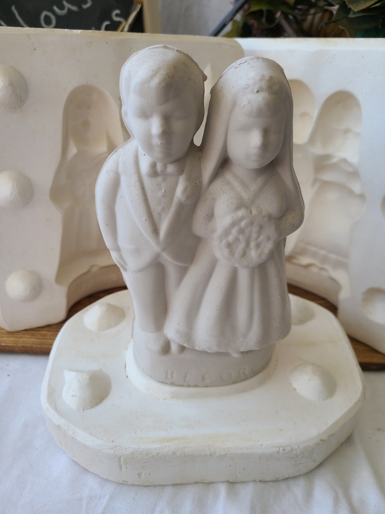 RARE Wedding Before/after Couple Ceramic Slip Cast Plaster Mold Quality ...