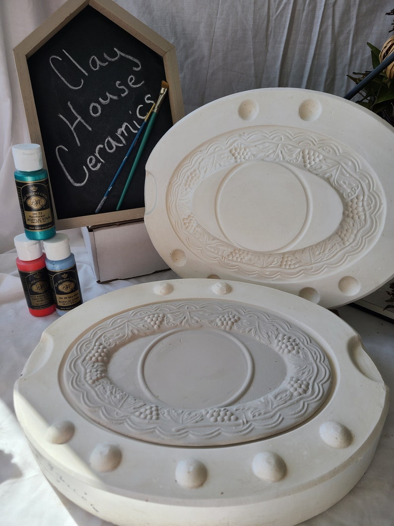 RARE Grape Platter - Ceramic Slip Cast Plaster Mold - Quality Vintage ...