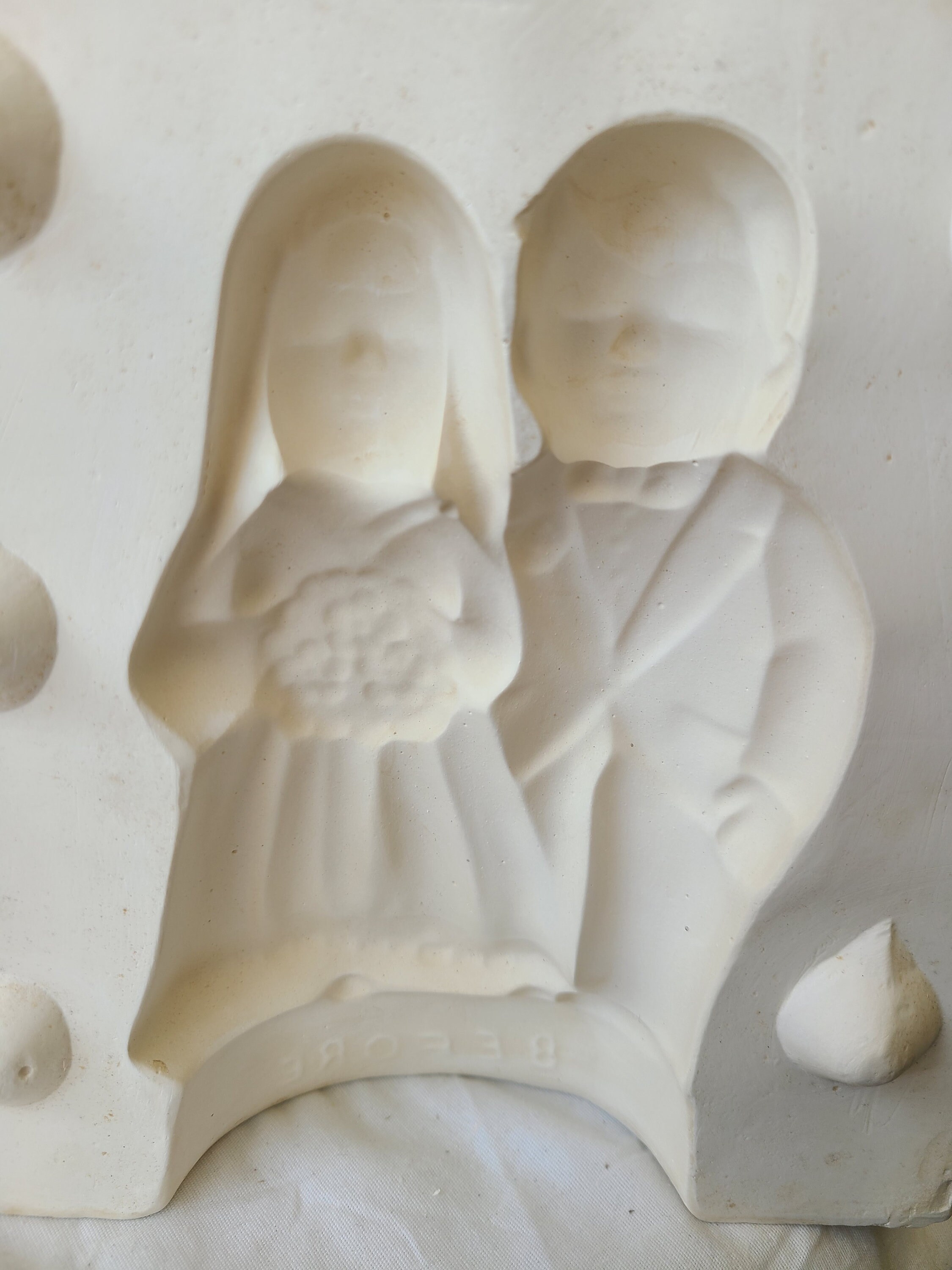 RARE Wedding Before/after Couple Ceramic Slip Cast Plaster Mold Quality ...