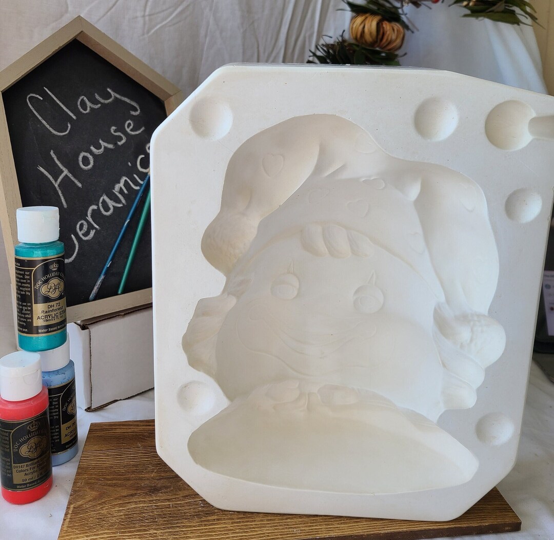 RARE Clown Head Wall Plaque - Ceramic Slip Cast Plaster Mold - Quality ...