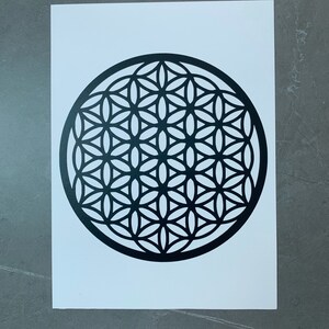 Flower of Life, Seed of Life, Vinyl on Paper, Spiritual Art, Wall Art ...