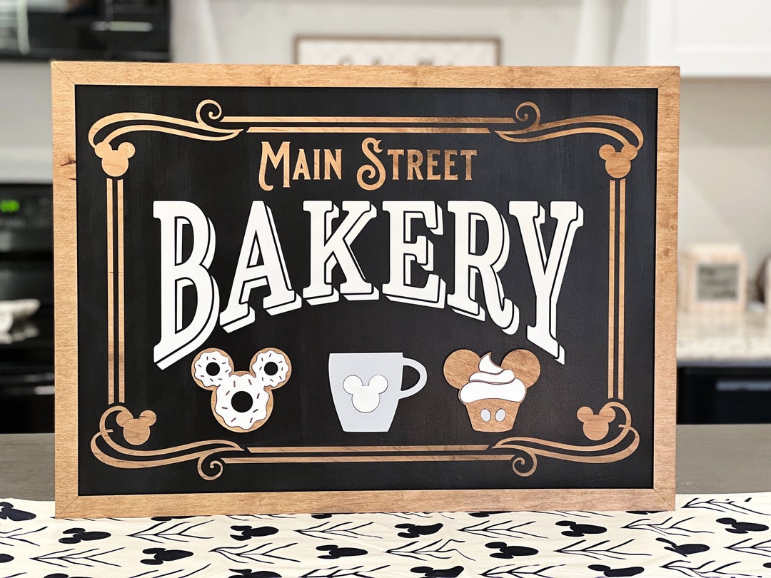 Disney Inspired Main Street Bakery Sign Wooden Mickey Main Street ...