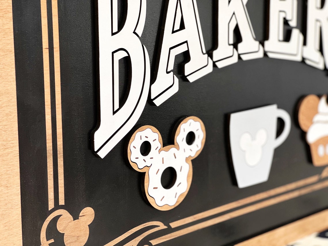 Disney Inspired Main Street Bakery Sign Wooden Mickey Main | Etsy