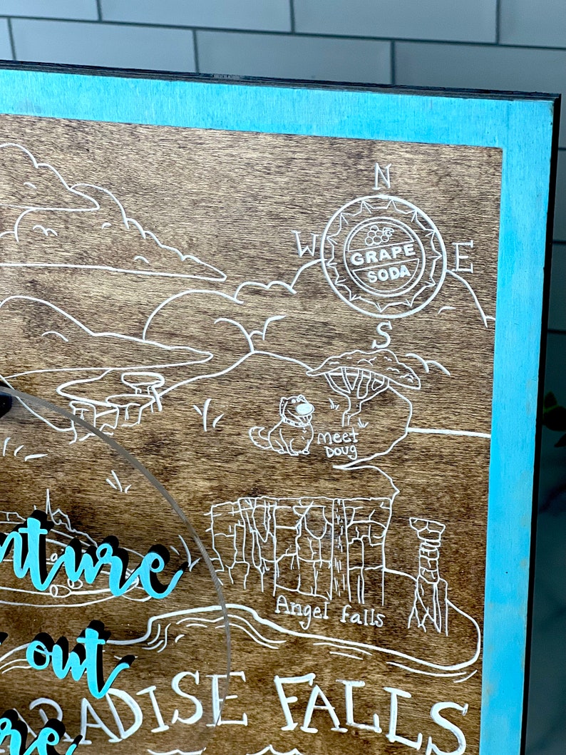 Disney Pixar up Adventure is Out There Map Sign Paradise - Etsy