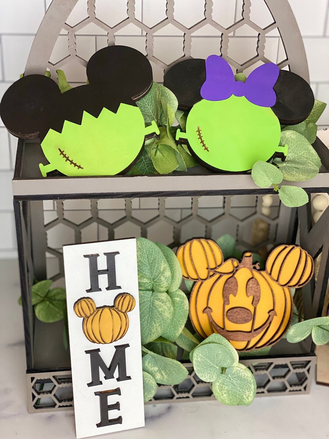 Disney Halloween Tiered Tray Decor Mickey Mouse and Minnie Mouse ...