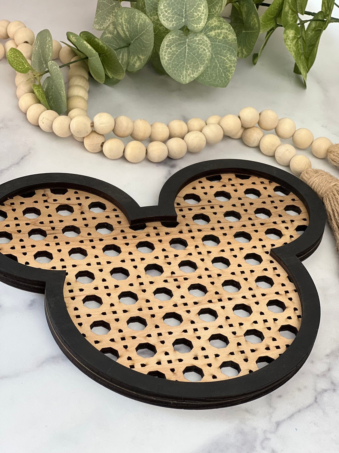 Boho Rattan Mickey Head Disney Rattan Sign Mickey Sign - Etsy
