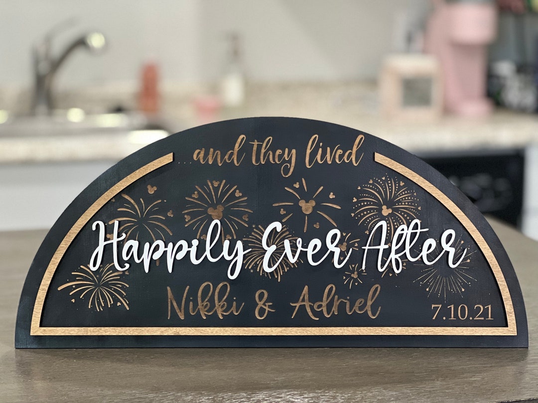 PERSONALIZED They Lived Happily Ever After Sign Disney Happily Ever ...