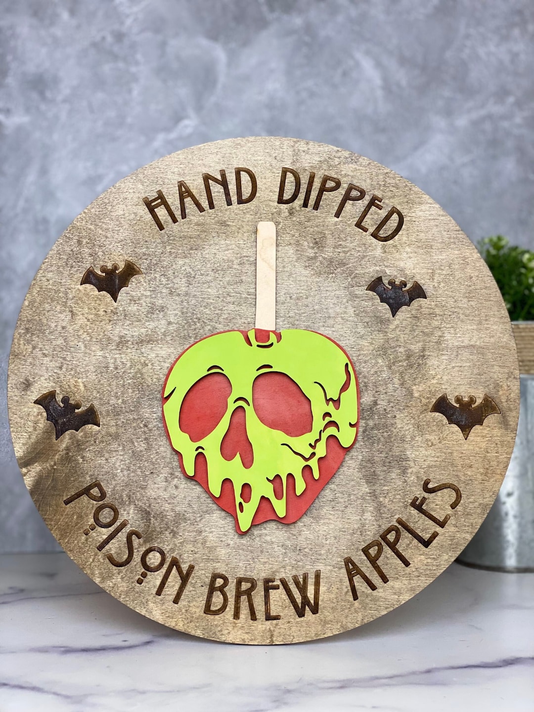Disney Inspired Poison Apple Sign Hand Dipped Poison Apple With Mickey ...
