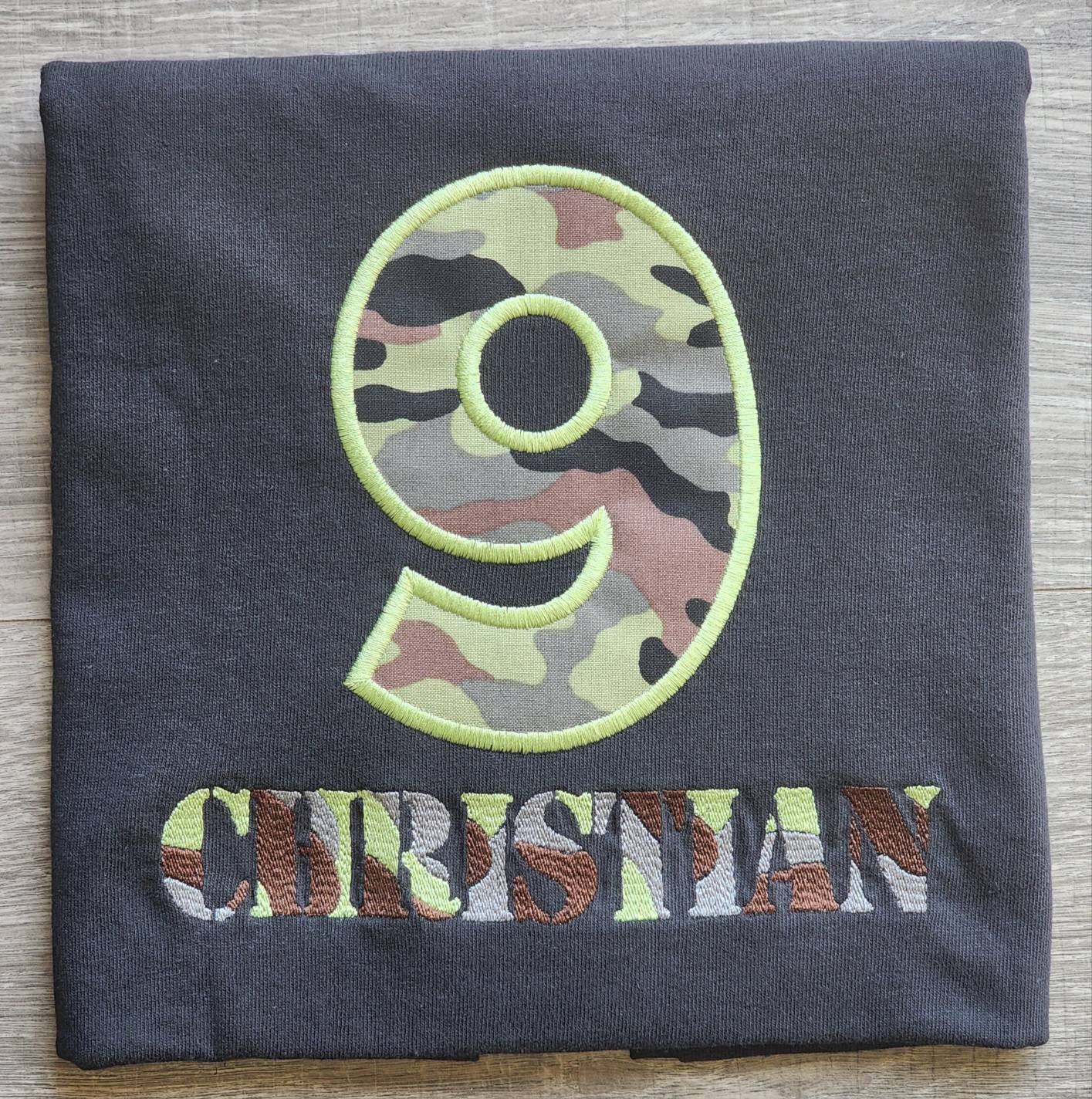 Army Camo Number and Name Birthday Shirt - Etsy