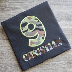 Army Camo Number and Name Birthday Shirt - Etsy